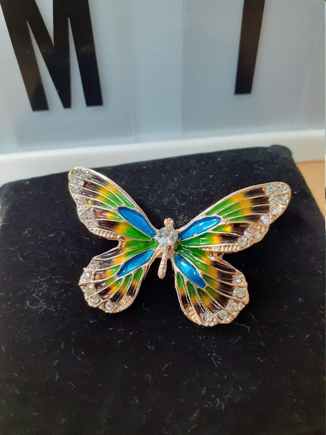 Enamel Butterfly Brooch - Etsy