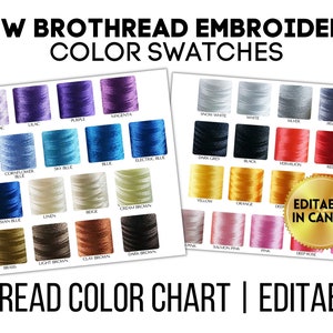 New Brothread Embroidery Thread Color Swatch Chart Graphic | Etsy