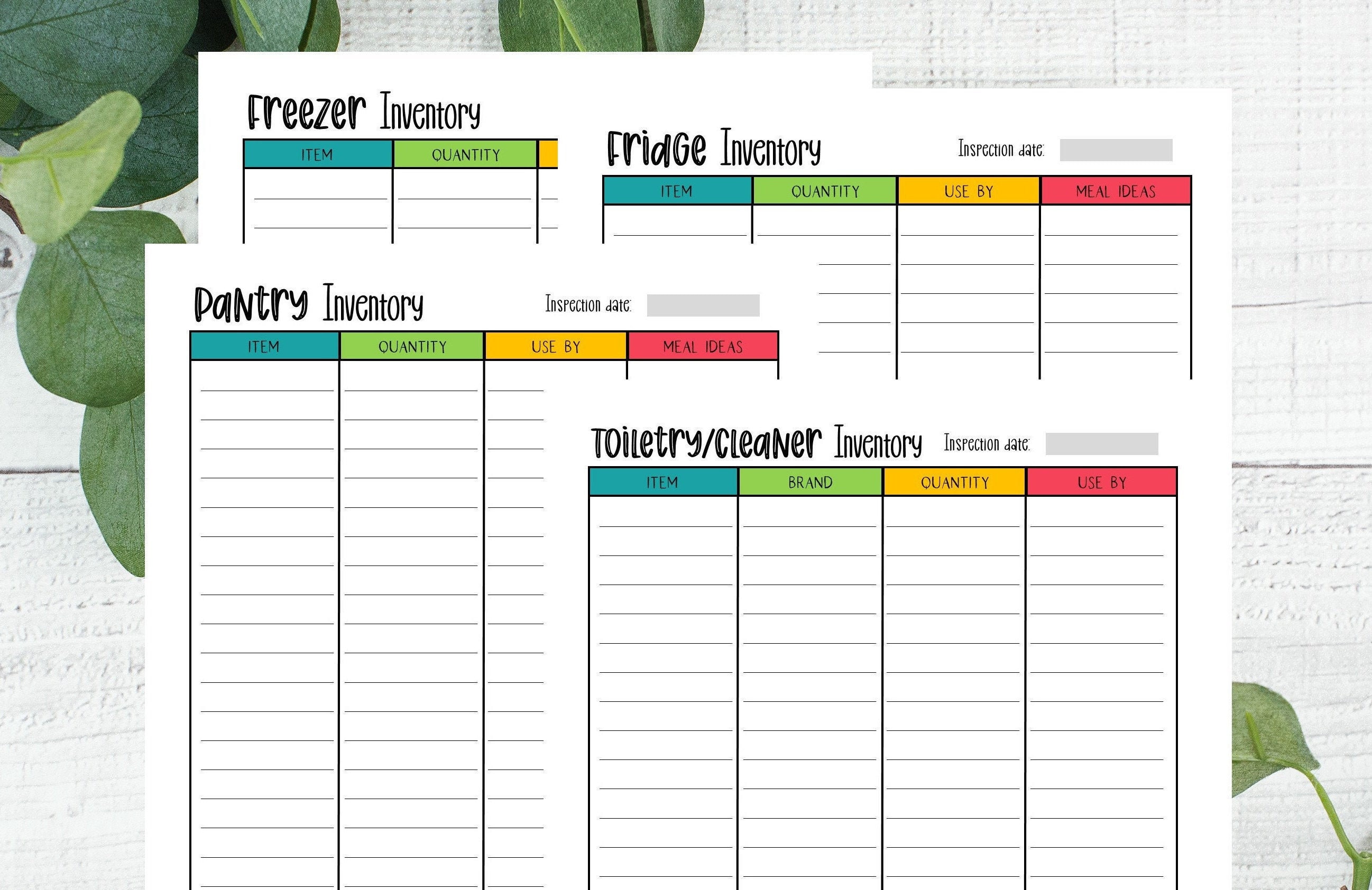 Home Inventory Tracker Meal Organization BUNDLE Kitchen Inventory Food ...
