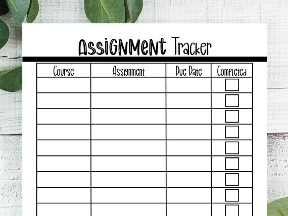 EDITABLE Assignment Tracker Student Planner College Planner - Etsy