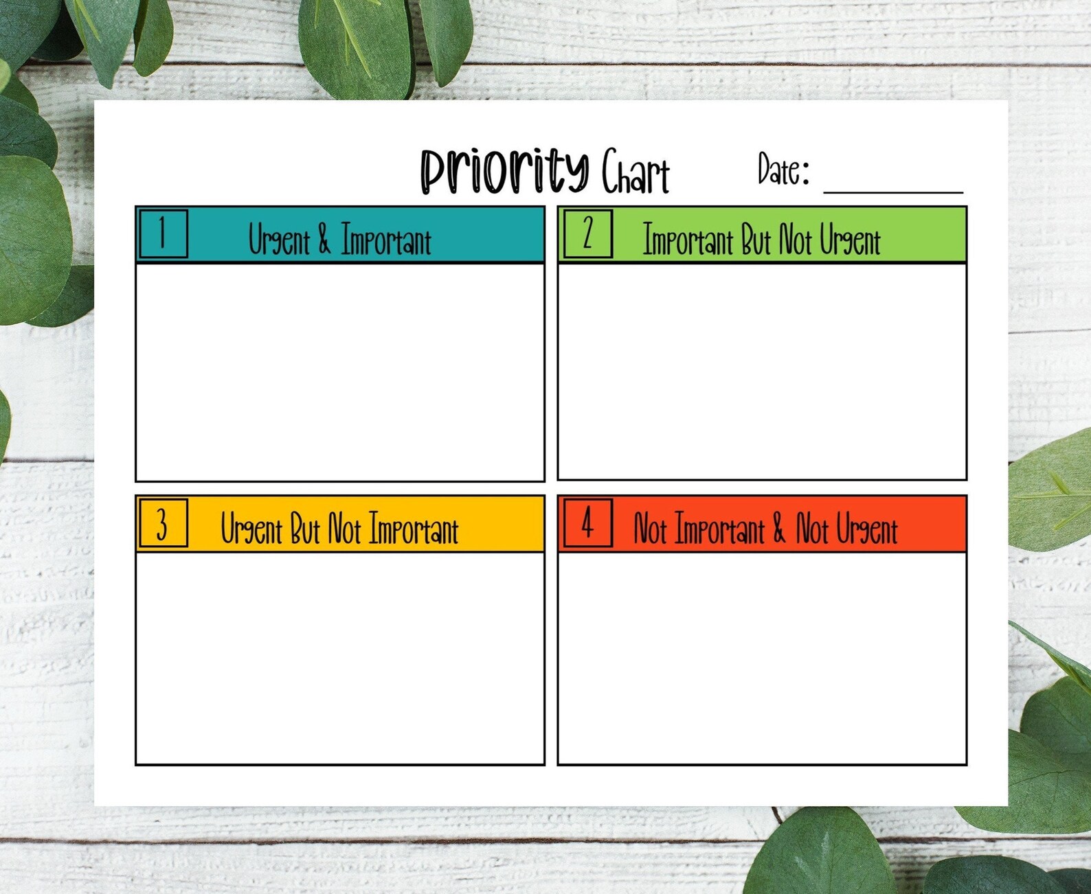 Task Prioritization Printable Color Task Organizer Goal | Etsy