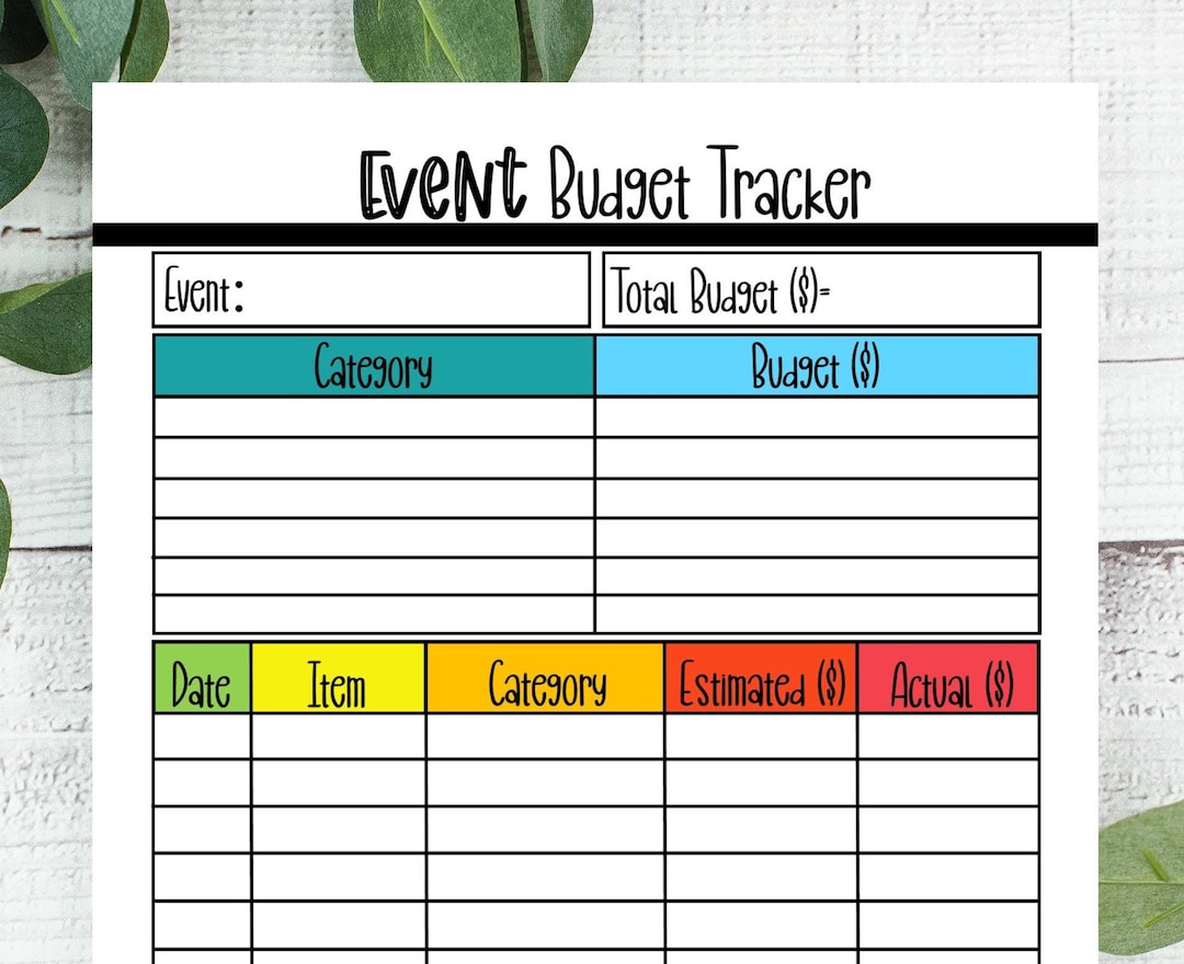 EDITABLE Event Budget Tracker, Colorful Event Planner Printable ...