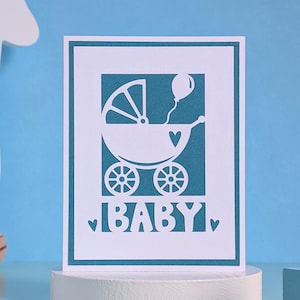 Baby Card SVG Cut File for Cricut, New Baby Card SVG File and Envelope ...