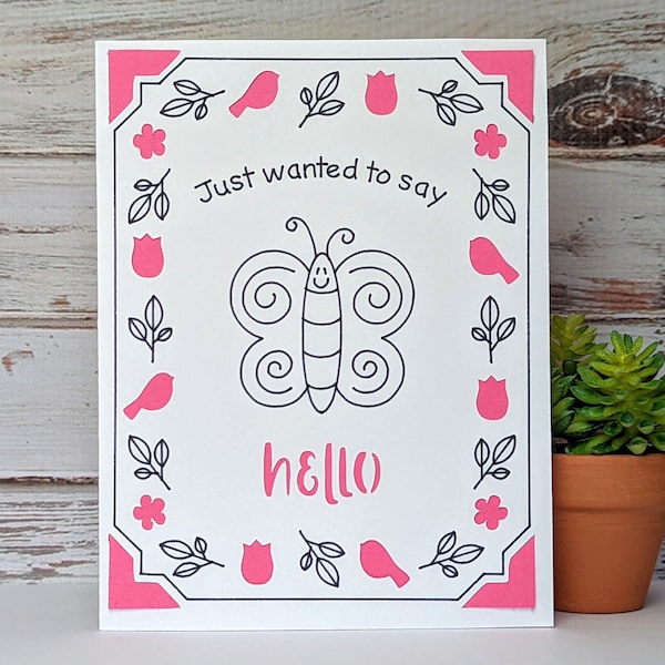 Just to Say Hello Greeting Card - Etsy