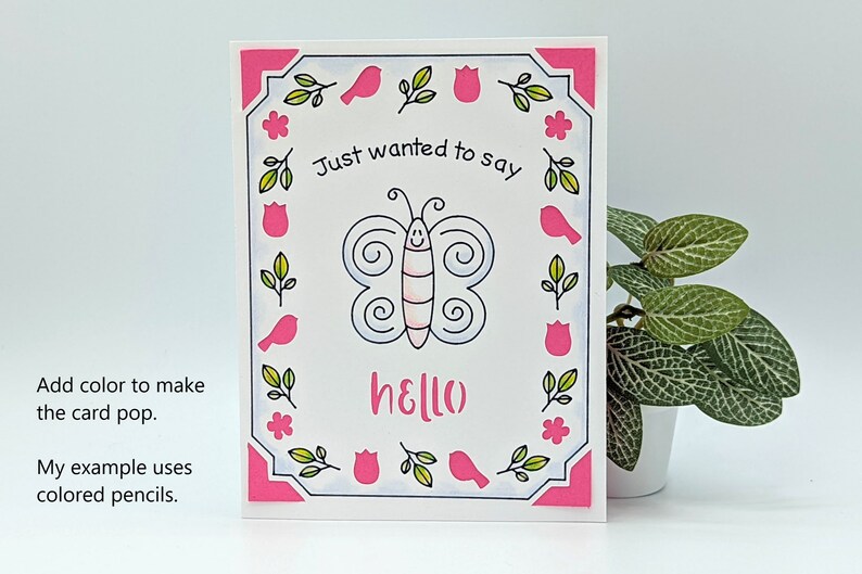 Just Wanted to Say Hello Card SVG Cut File, Greeting Card SVG, Cricut ...