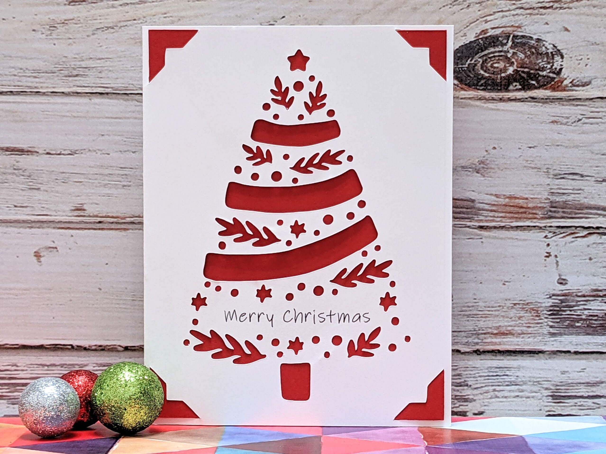 Christmas Card SVG Merry Christmas Tree Svg File Greeting - Etsy