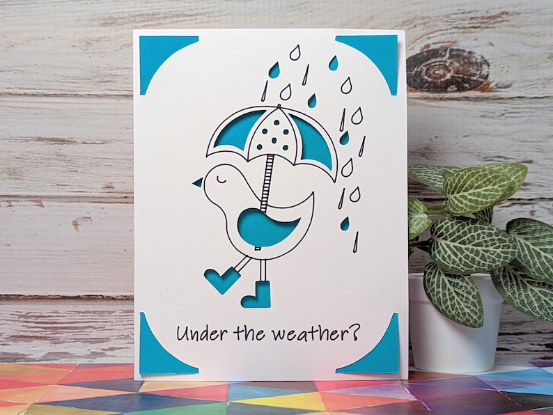 Under the Weather Insert Card SVG Get Well Soon Greeting Card - Etsy