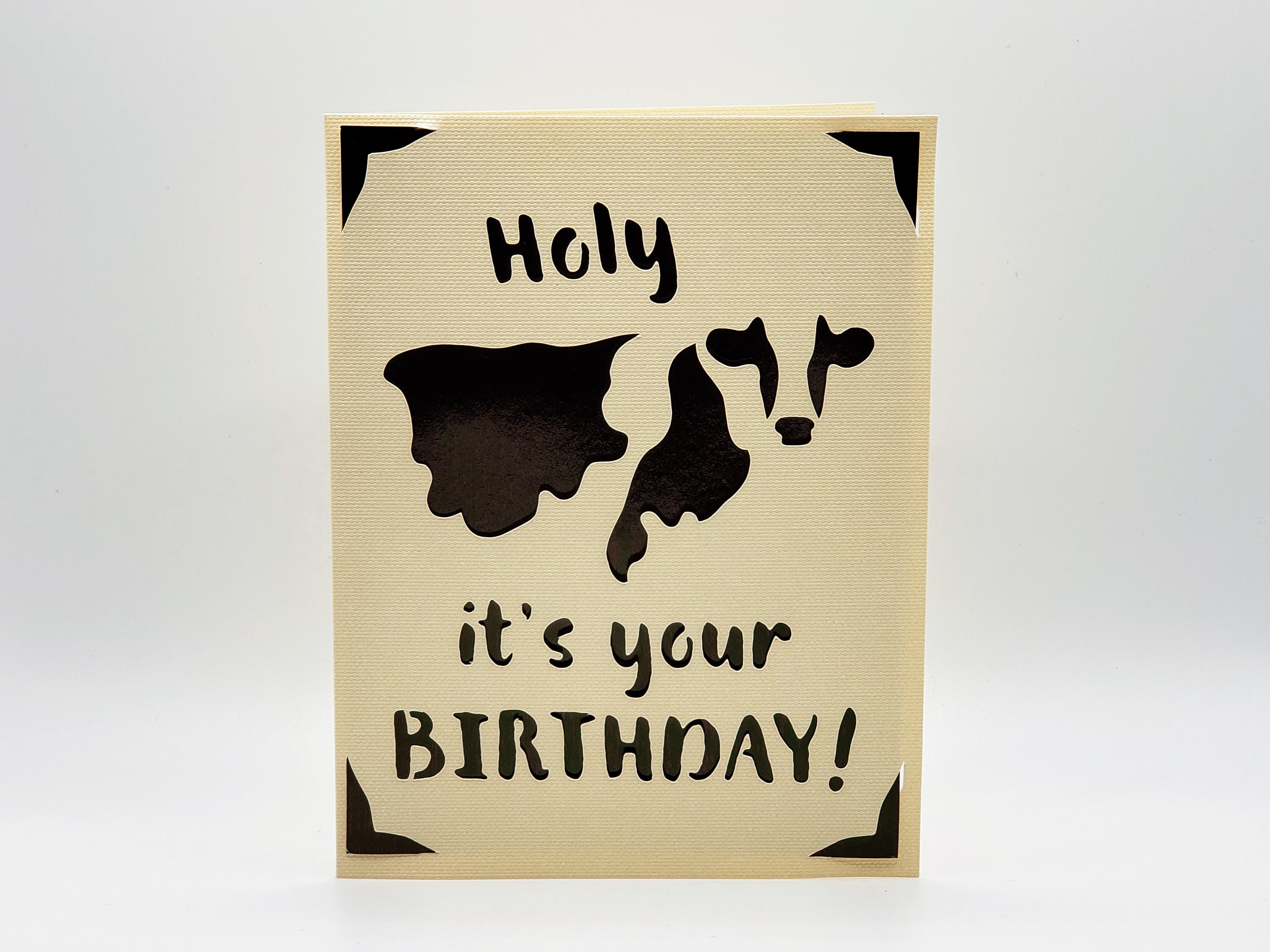 Holy Cow Its Your Birthday Insert Card Cut File Cricut Etsy