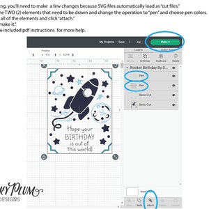 Birthday Card SVG Cut File, Rocket Birthday Card for Cricut Joy ...