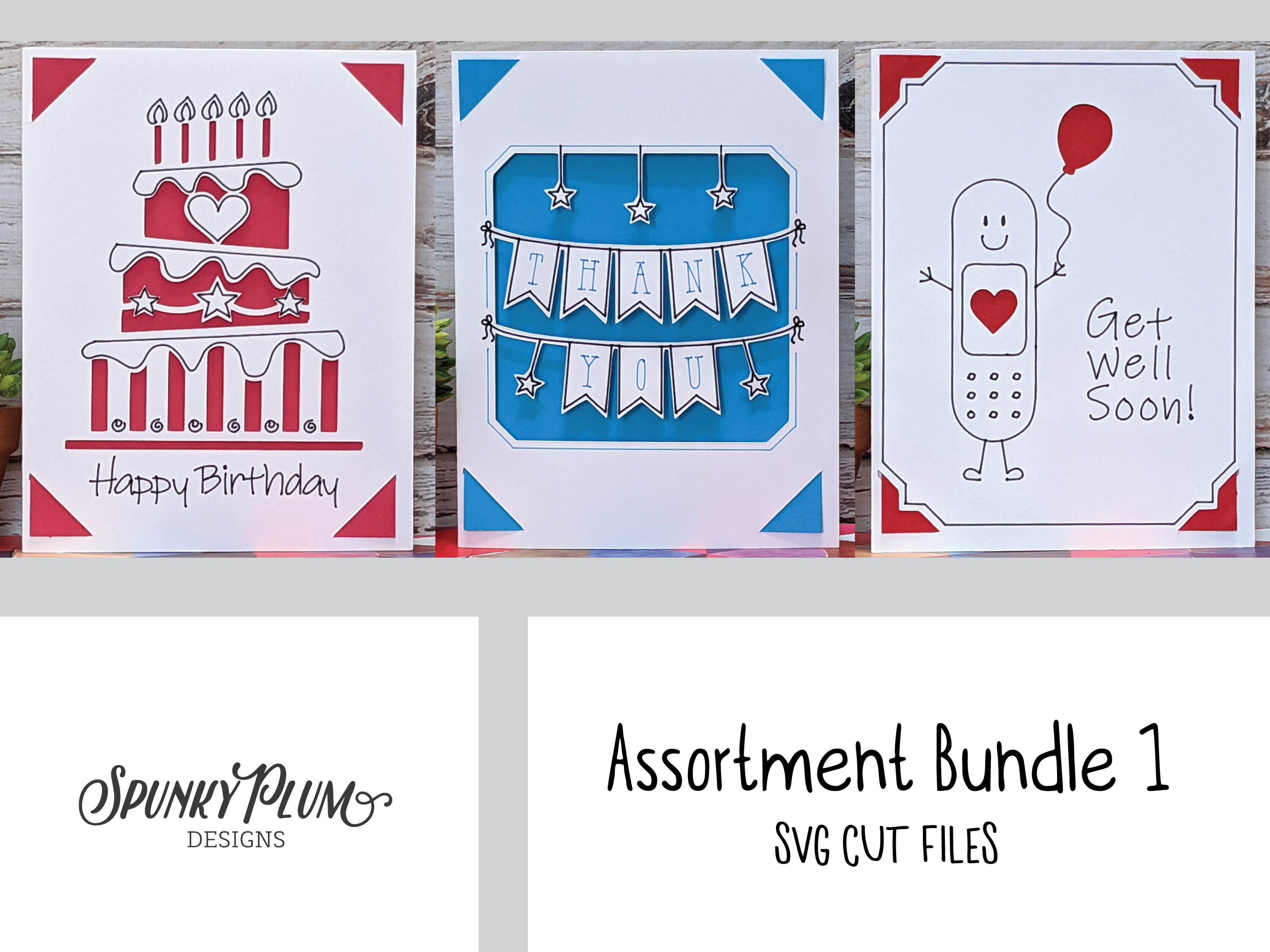 Greeting Card Assortment Bundle SVG Birthday Card Cut File - Etsy