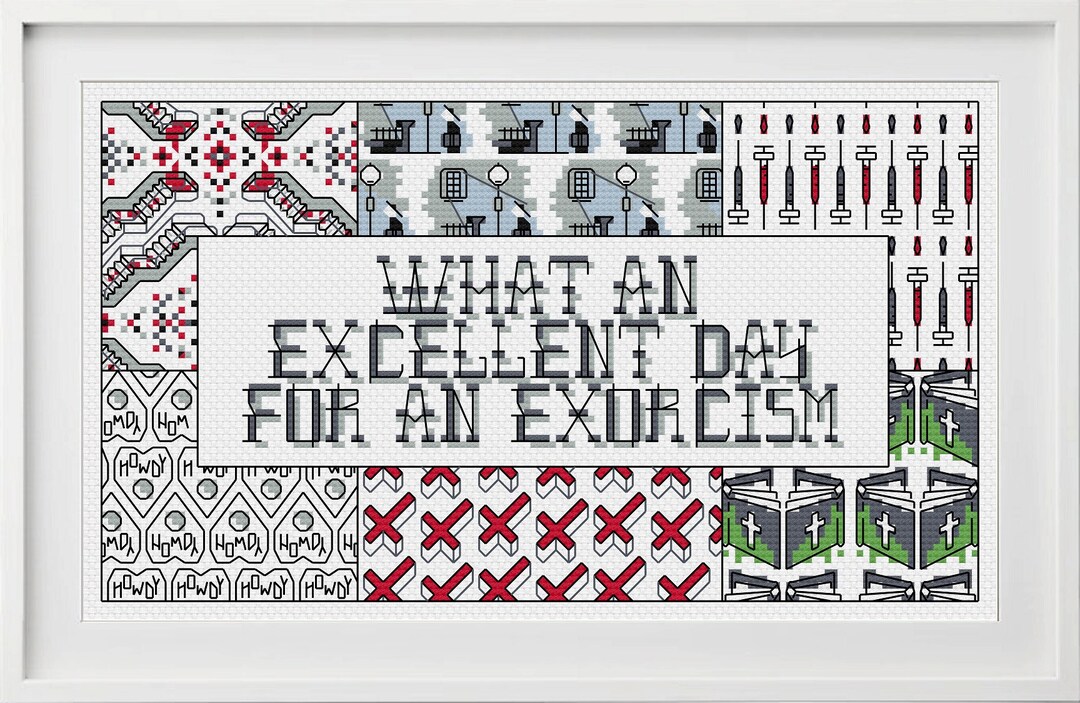 The Exorcist Cross Stitch Blackwork Pattern - Etsy