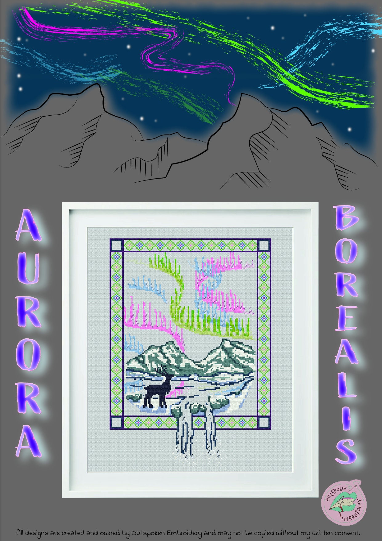 Aurora Borealis Cross Stitch Pattern - Etsy