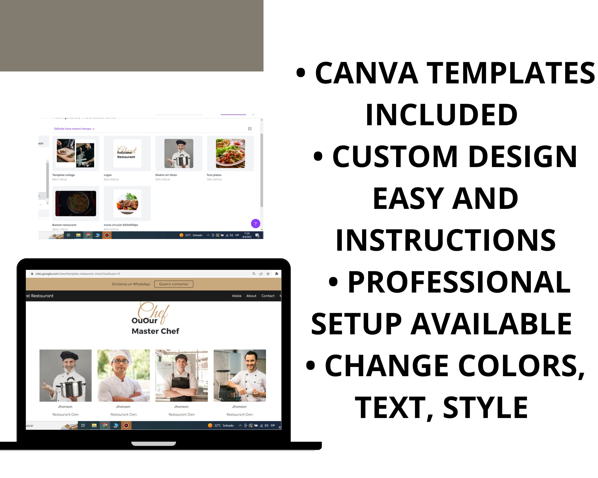 Template Google Sites - Theme Restaurant - Bar, Take Out, Fast Food ...