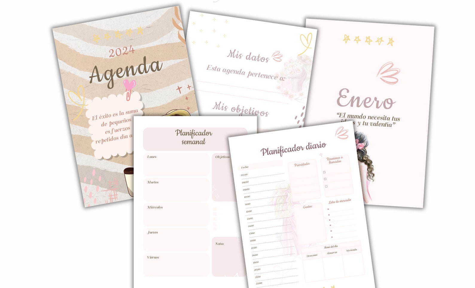 Motivational Agenda 2024, Printable Agenda in Spanish, Entrepreneurial ...