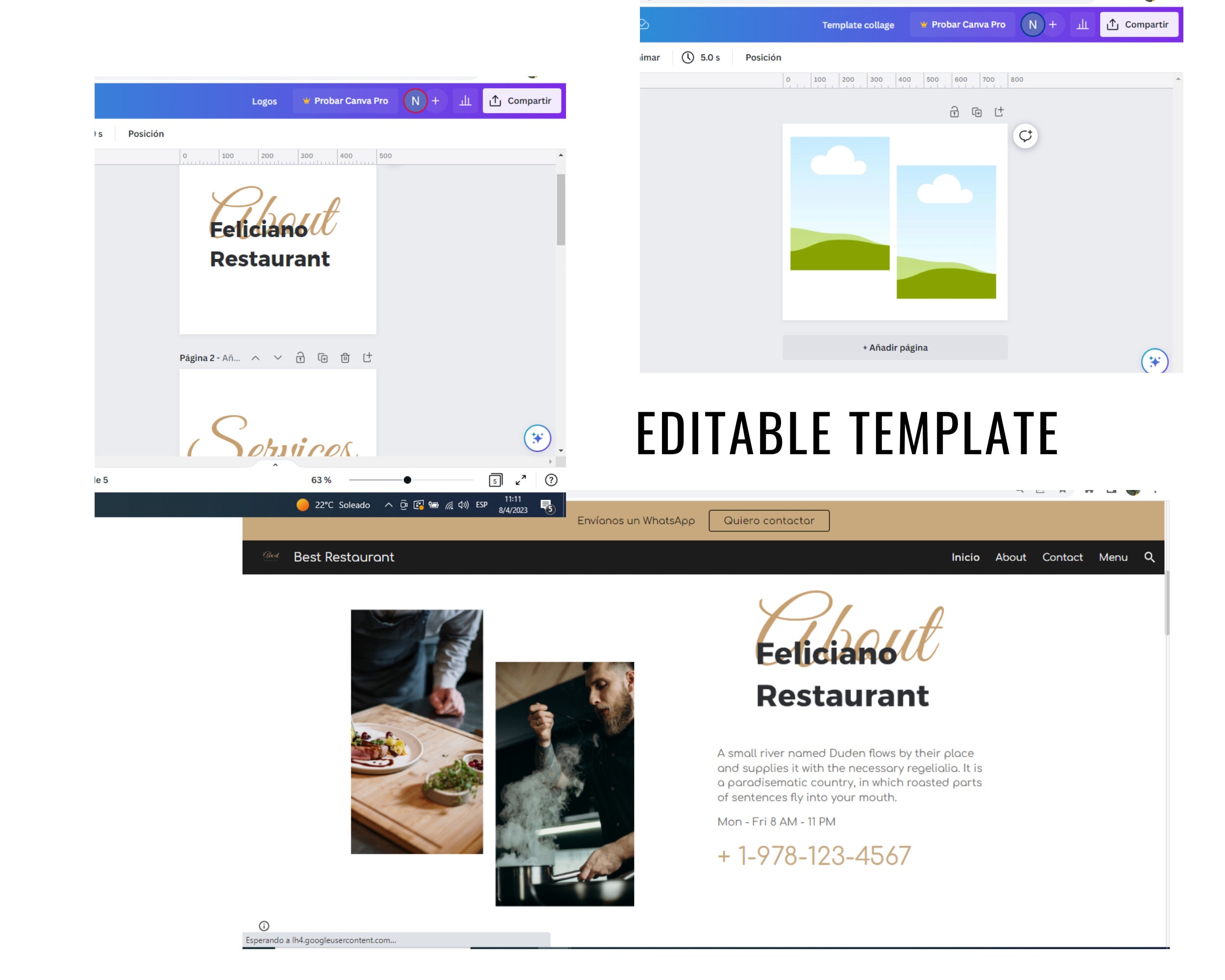 Template Google Sites - Theme Restaurant - Bar, Take Out, Fast Food ...