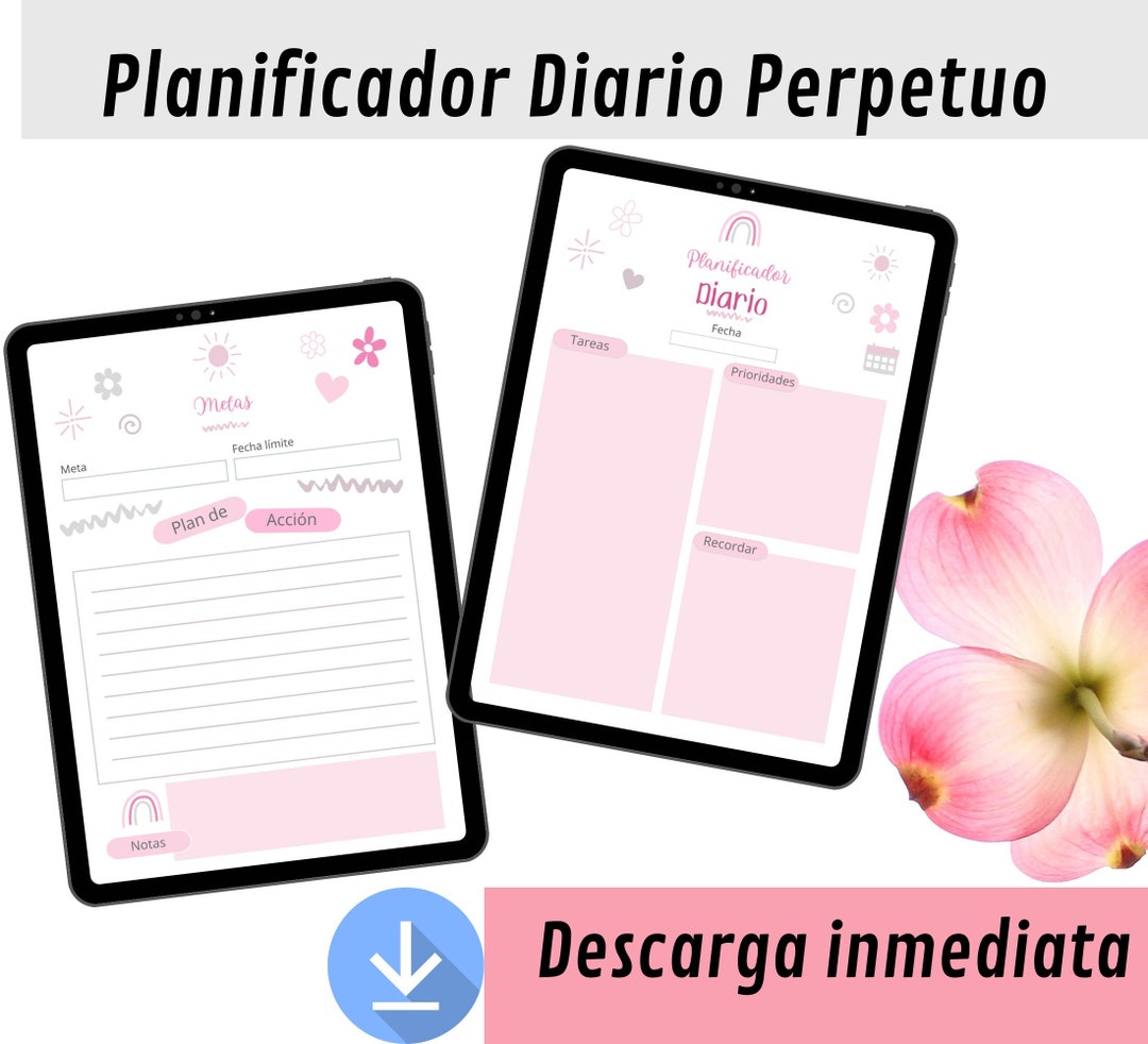 Perpetual Spanish Daily Planner. Printable Agenda - Etsy