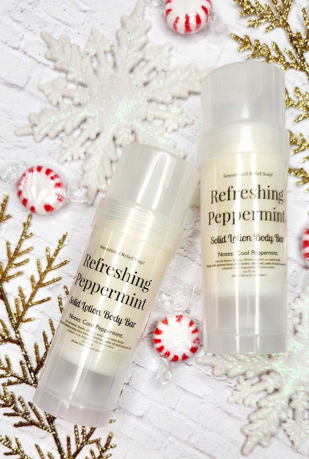 Refreshing Peppermint | Solid Lotion Body Bar | Skin Care | Holiday ...