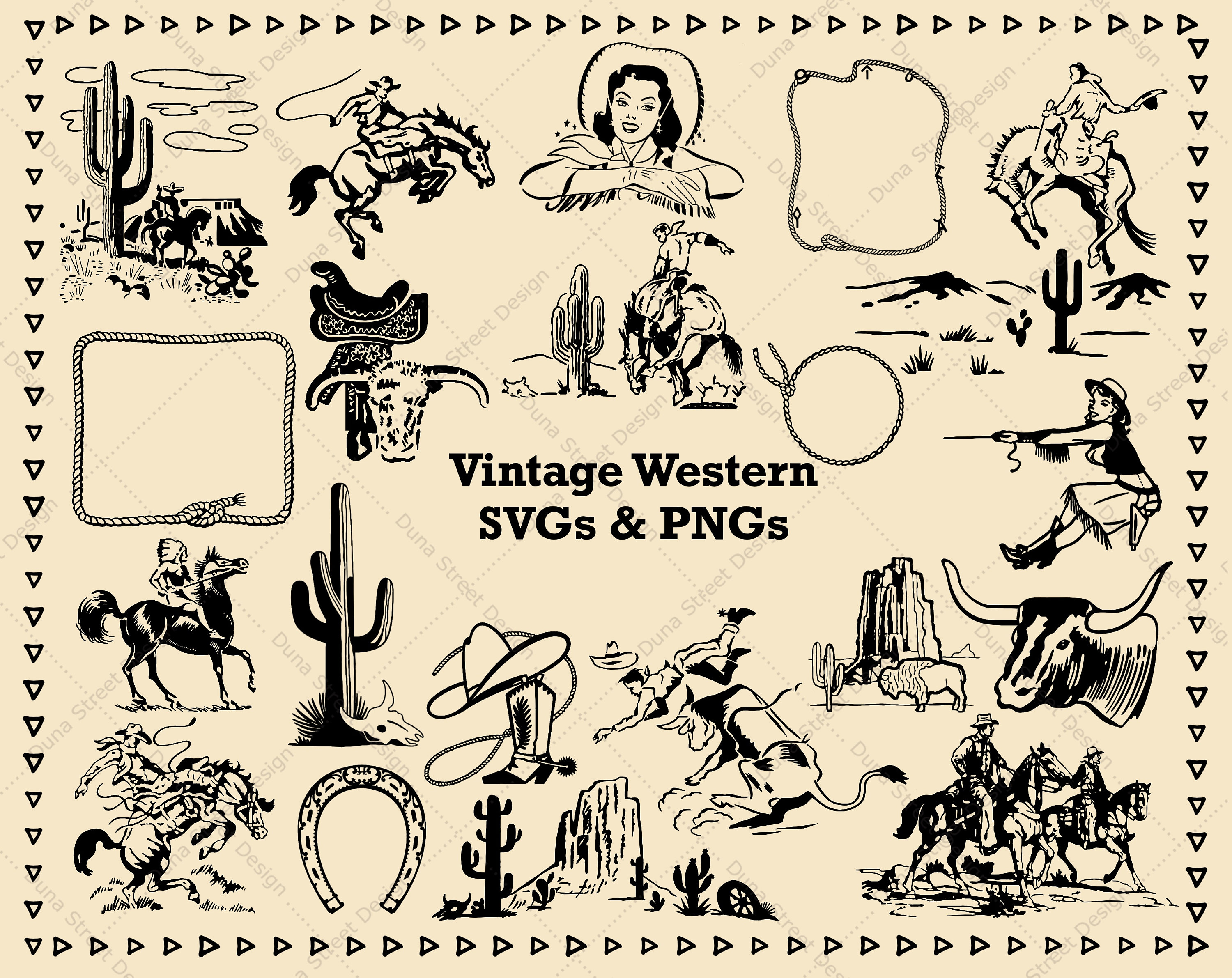 Retro Vintage Western SVG PNG Files Digital Download - Etsy