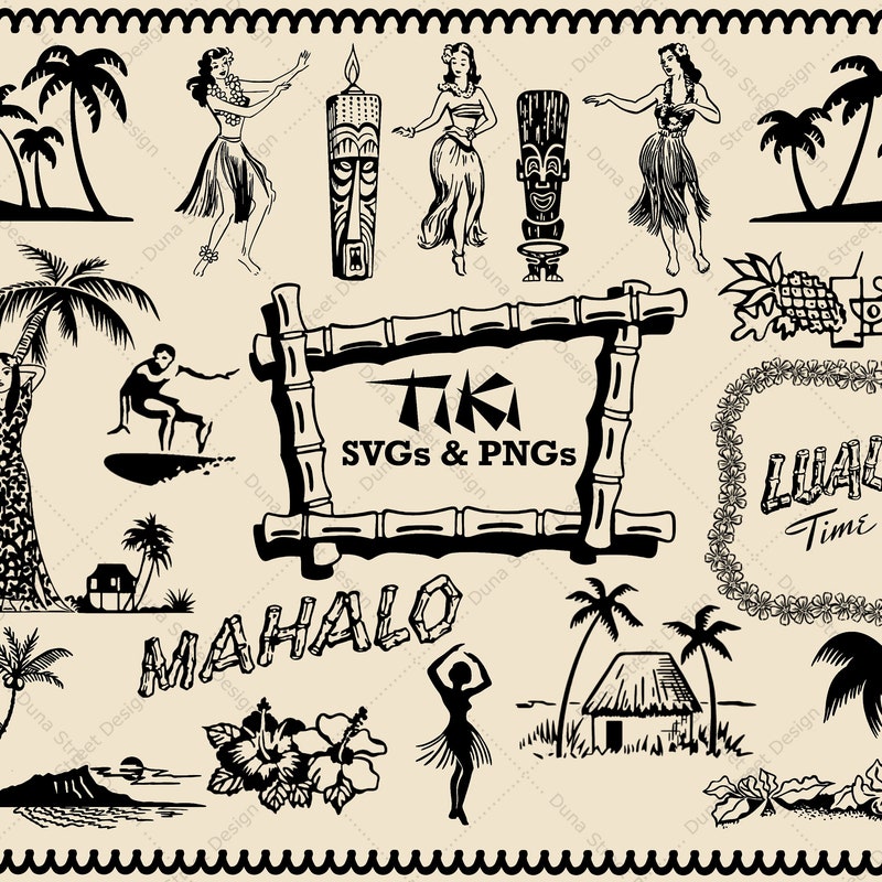 Mid Century Tiki Svg - Etsy