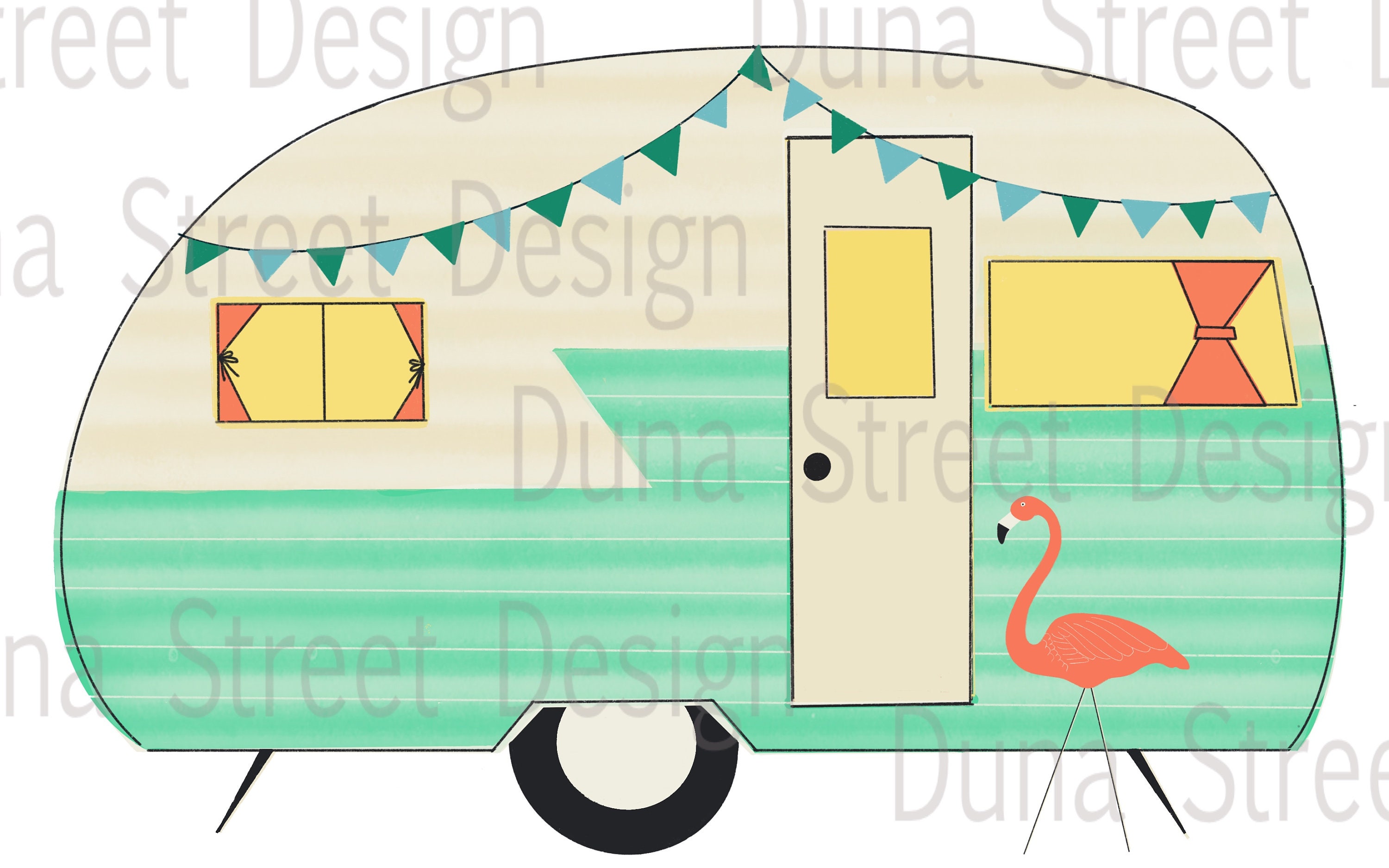 Retro Camper Clipart Bundle Pack 300 Dpi Digital Download PNG, JPEG ...