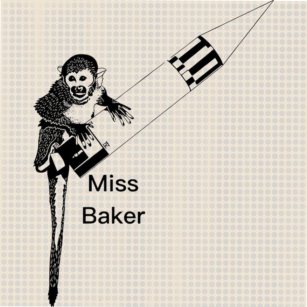 Miss Baker Space Monkey Clip Art: Vintage 1960s Vector Graphics (SVG ...