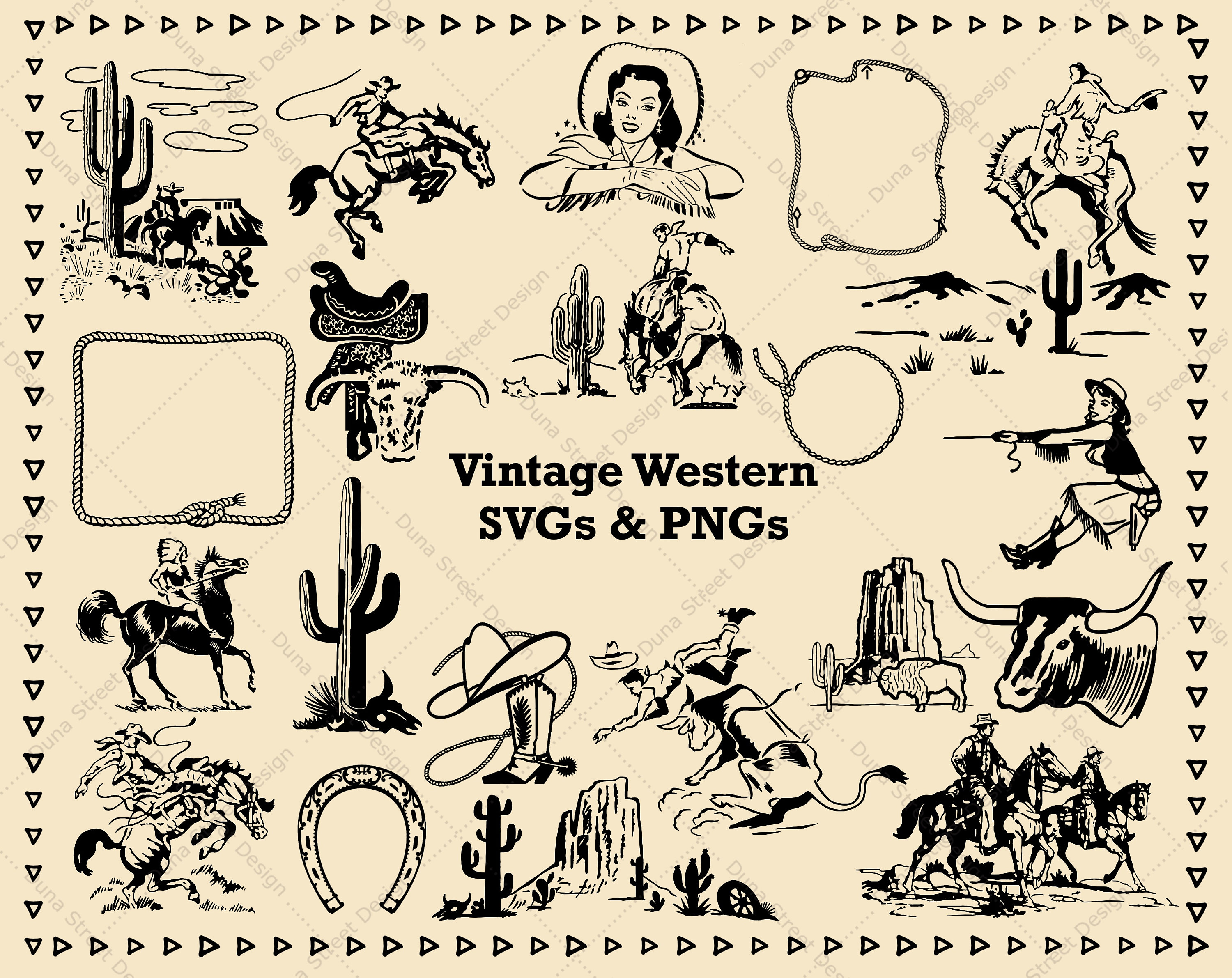 Retro Vintage Western SVG PNG Files Digital Download - Etsy