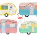 Retro Camper Clip Art Bundle: Vintage Trailer Graphics (digital ...