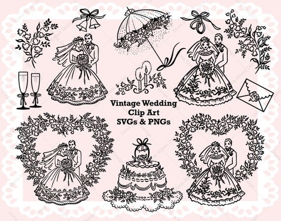 Vintage Bridal Clipart