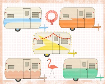 Vintage Camper Clipart - Etsy