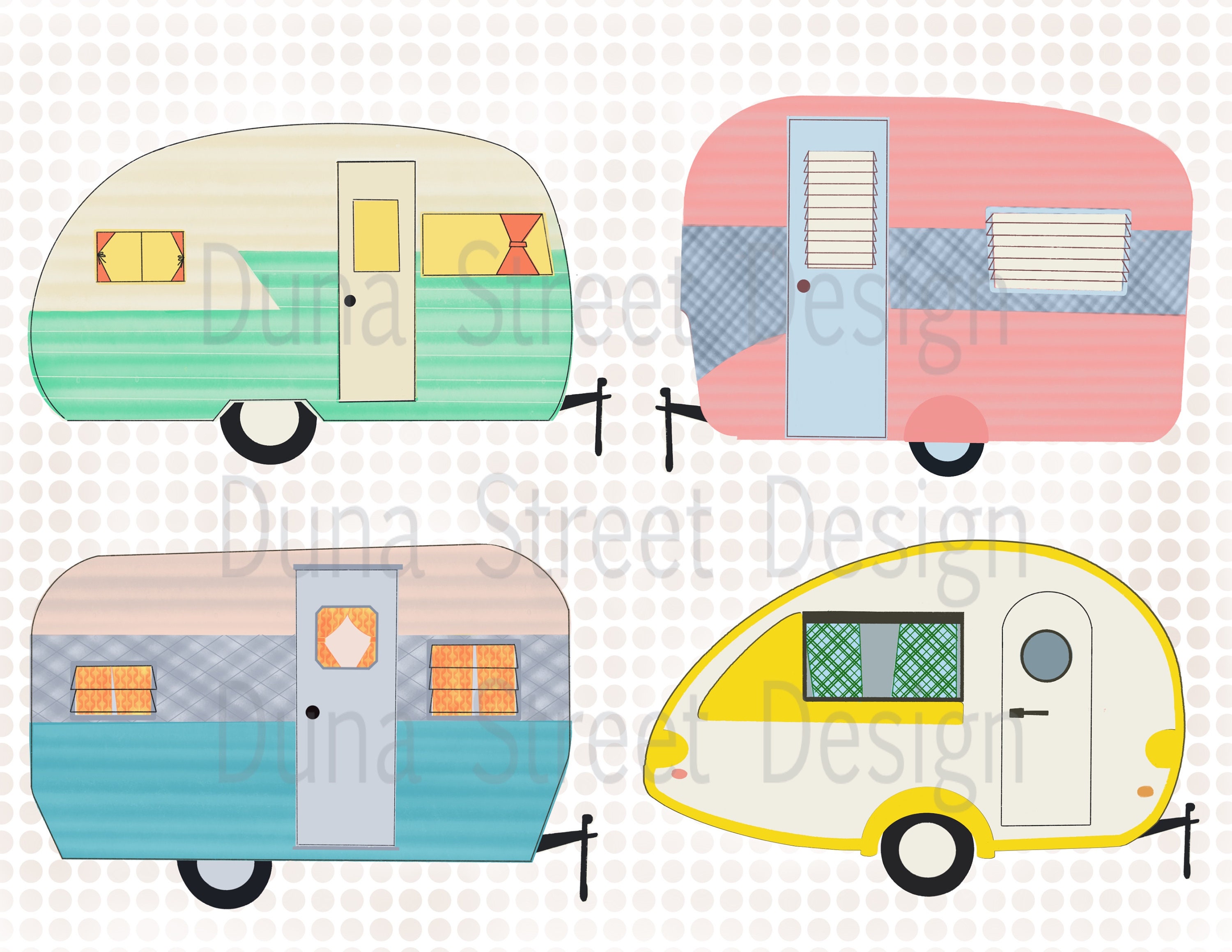 Retro Camper Clipart