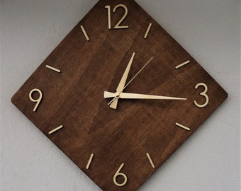 Mid Century Modern Wooden Wall Clock, Minimalist Scandinavian Decor ...