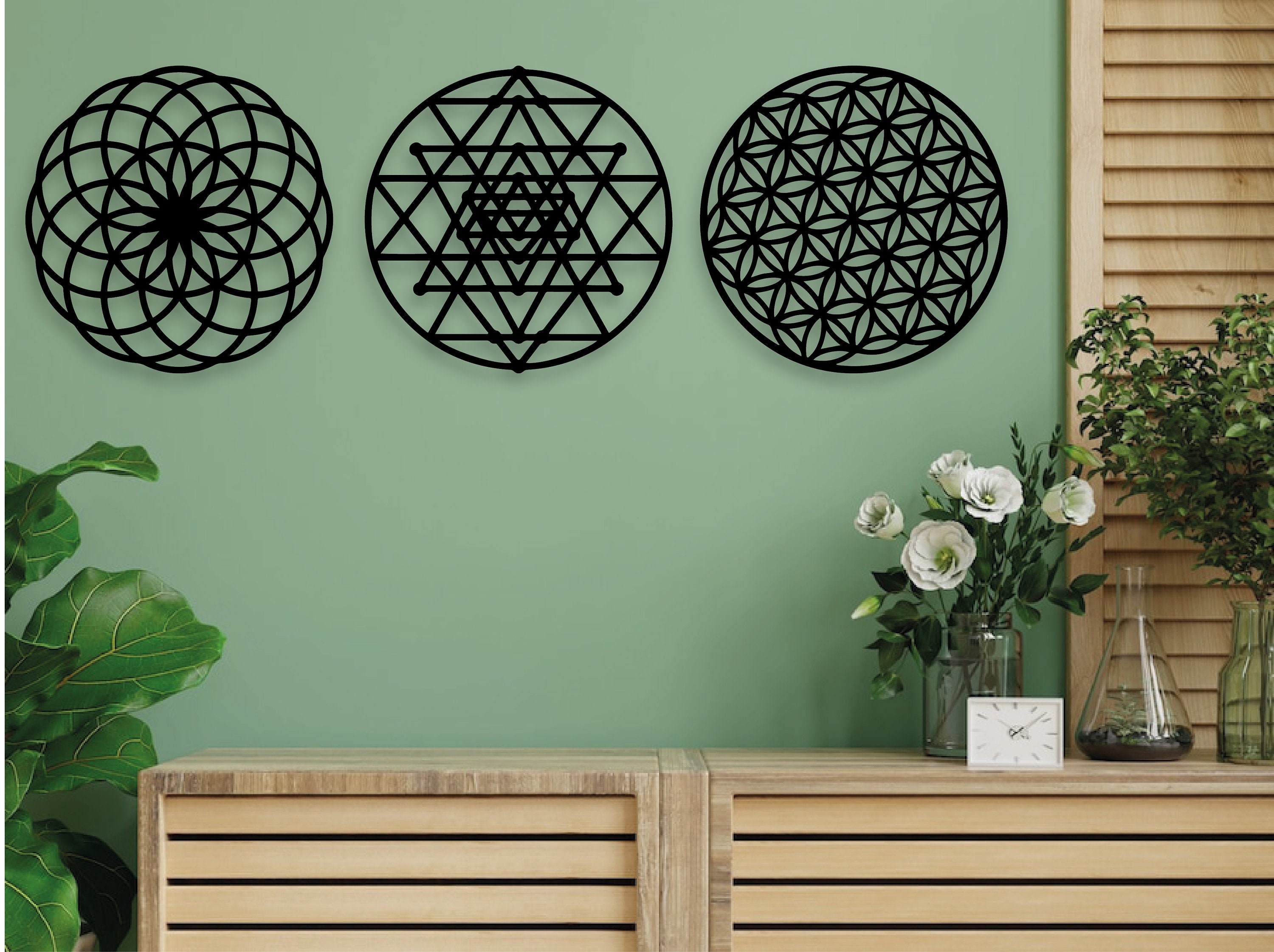 Sacred Geometry Wall Art,mid Century Modern Wall Art,geometric Wall Art ...