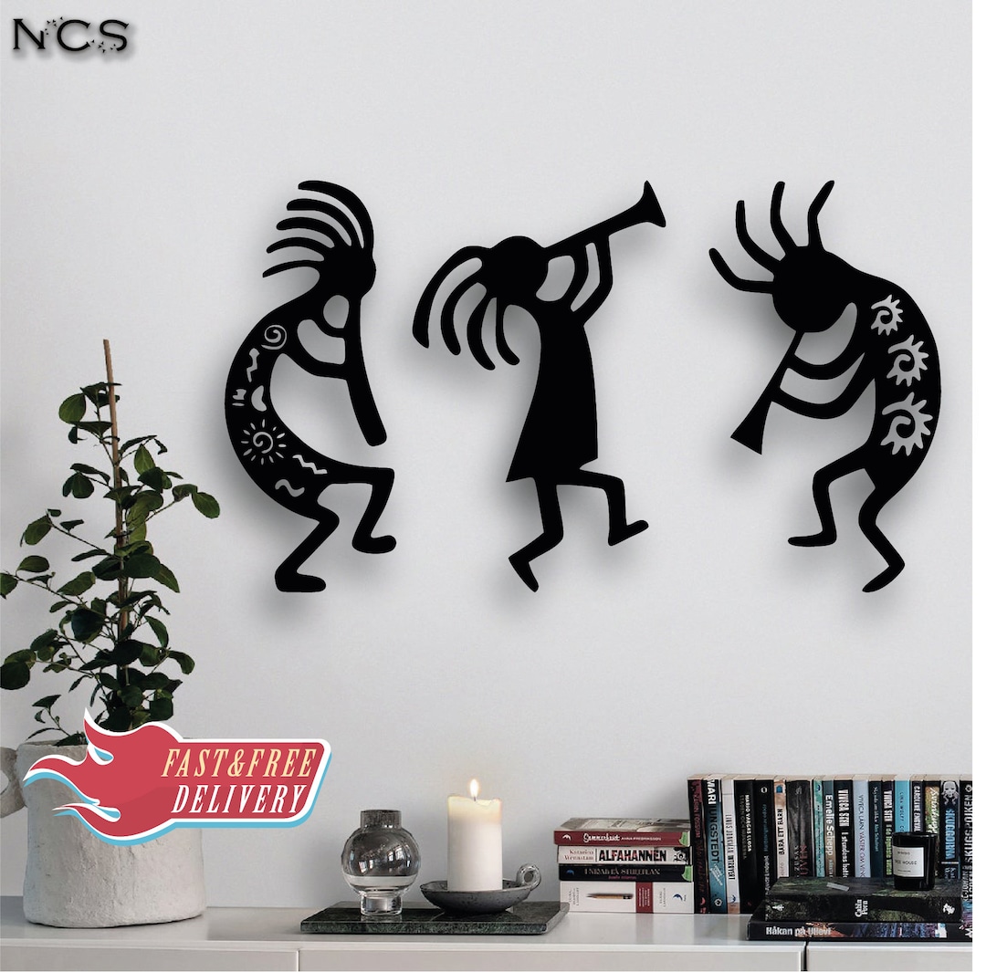 Kokopelli Wall Art, Set of 3 Kokopelli Wall Decor,christmas Gift,boho ...