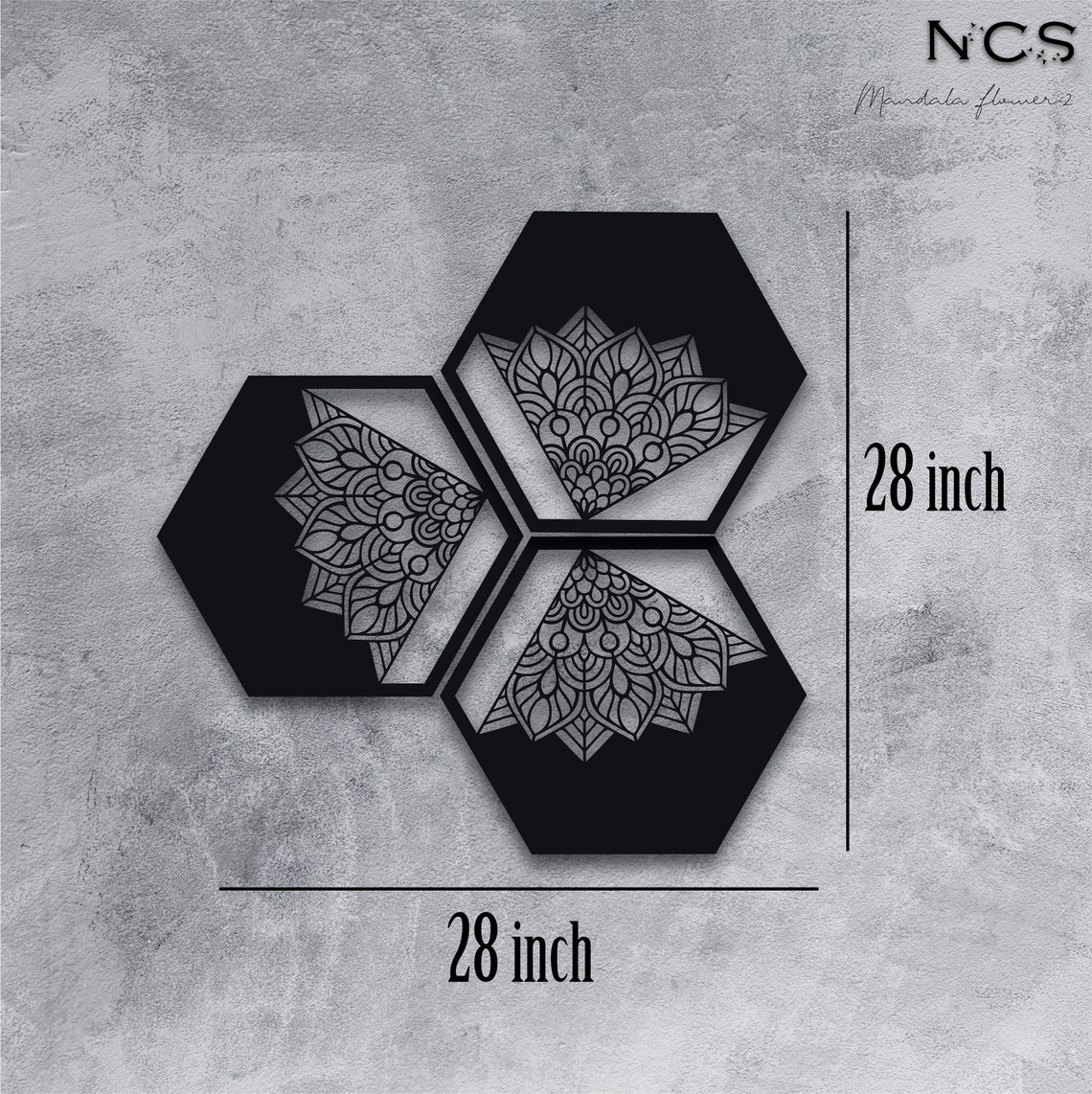 Hexagon Mandala Geometric Set WOOD WALL ART for Decoration,home Design ...