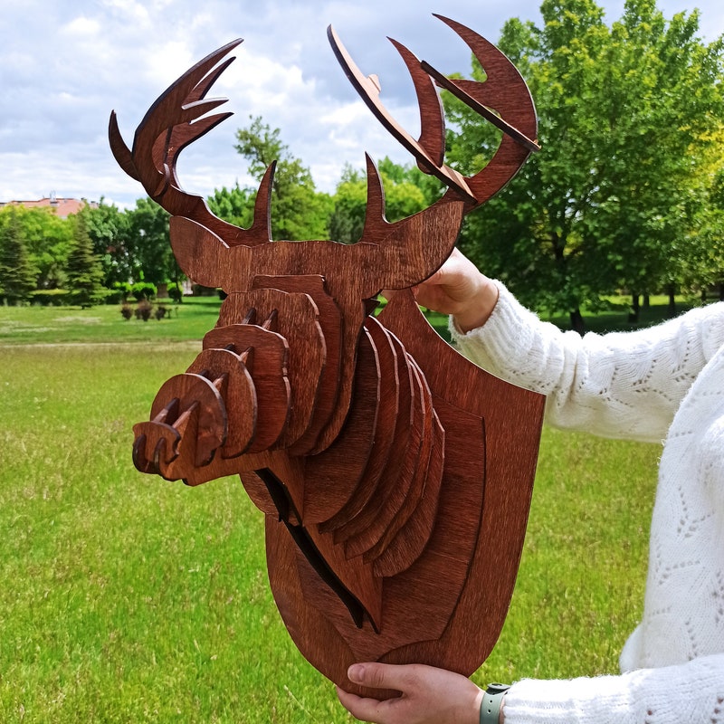 Wood Deer Head - Etsy