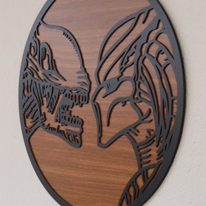 Alien Predator Art , Alien and Predator Wood Wall Decor , Predator ...