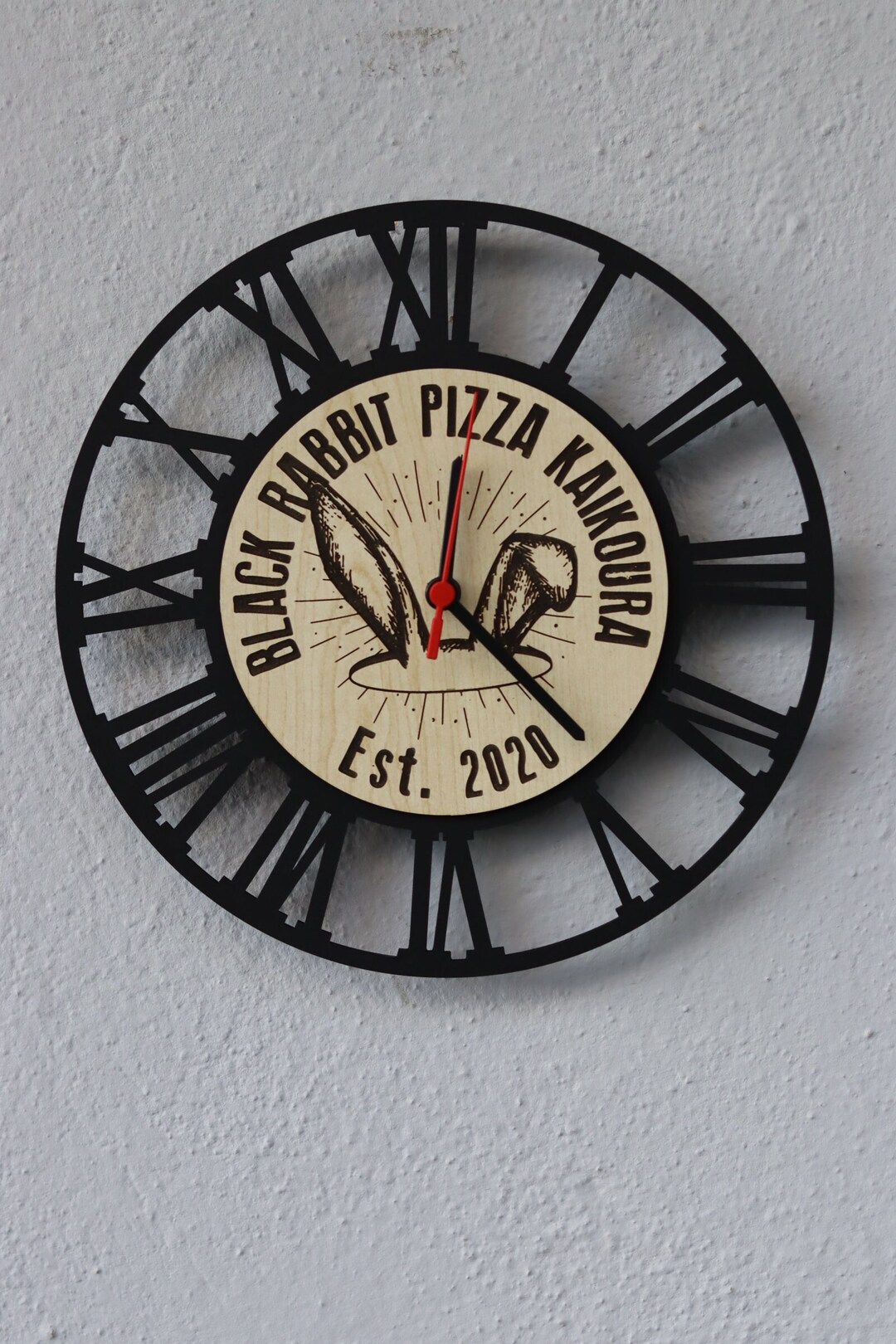 Custom Wall Clock, Personalized Logo Clock, Wood Wall Clock, Minimalist ...