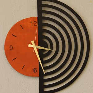 Mid Century Modern Wooden Wall Clock, Minimalist Scandinavian Decor ...