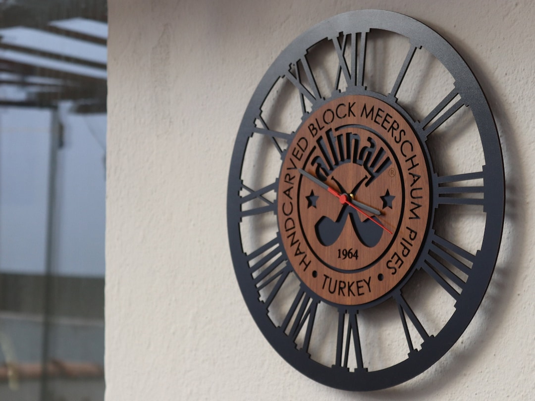 Custom Wall Clock, Personalized Logo Clock, Wood Wall Clock, Minimalist ...