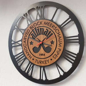 Custom Wall Clock, Personalized Logo Clock, Wood Wall Clock, Minimalist ...