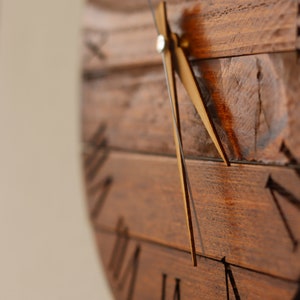 Personalized Mid Century Modern Wooden Wall Clock, Rustic Reclaimed ...