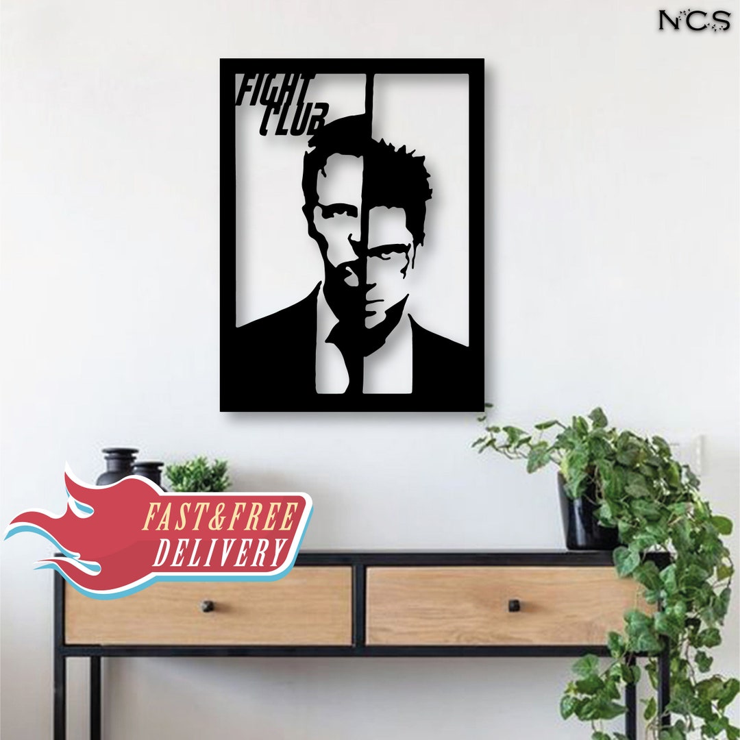 Fight Club Wooden Art ,wooden Art Work, Brad Pitt & Edward Norton ...