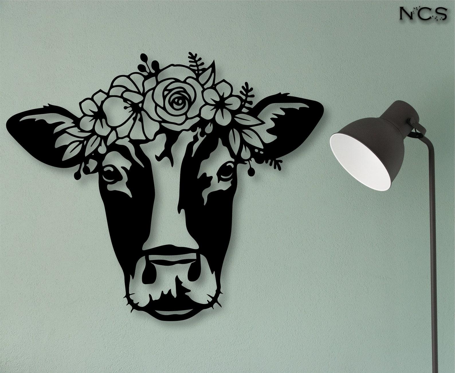 Vache animaux décor mural en bois pack de 3 avec couronne | Etsy