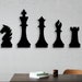 Chess Set, Board Game Decor, Chess Wall Art, Chess Pieces Wood Wall Art ...