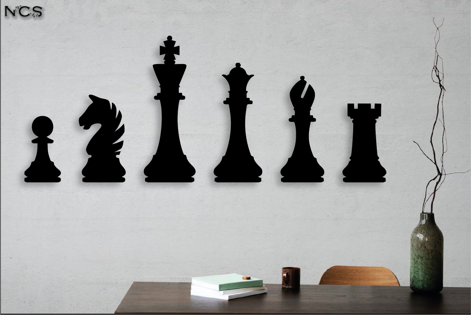 Chess Set Board Game Decor Chess Wall Art Chess Pieces Wood - Etsy