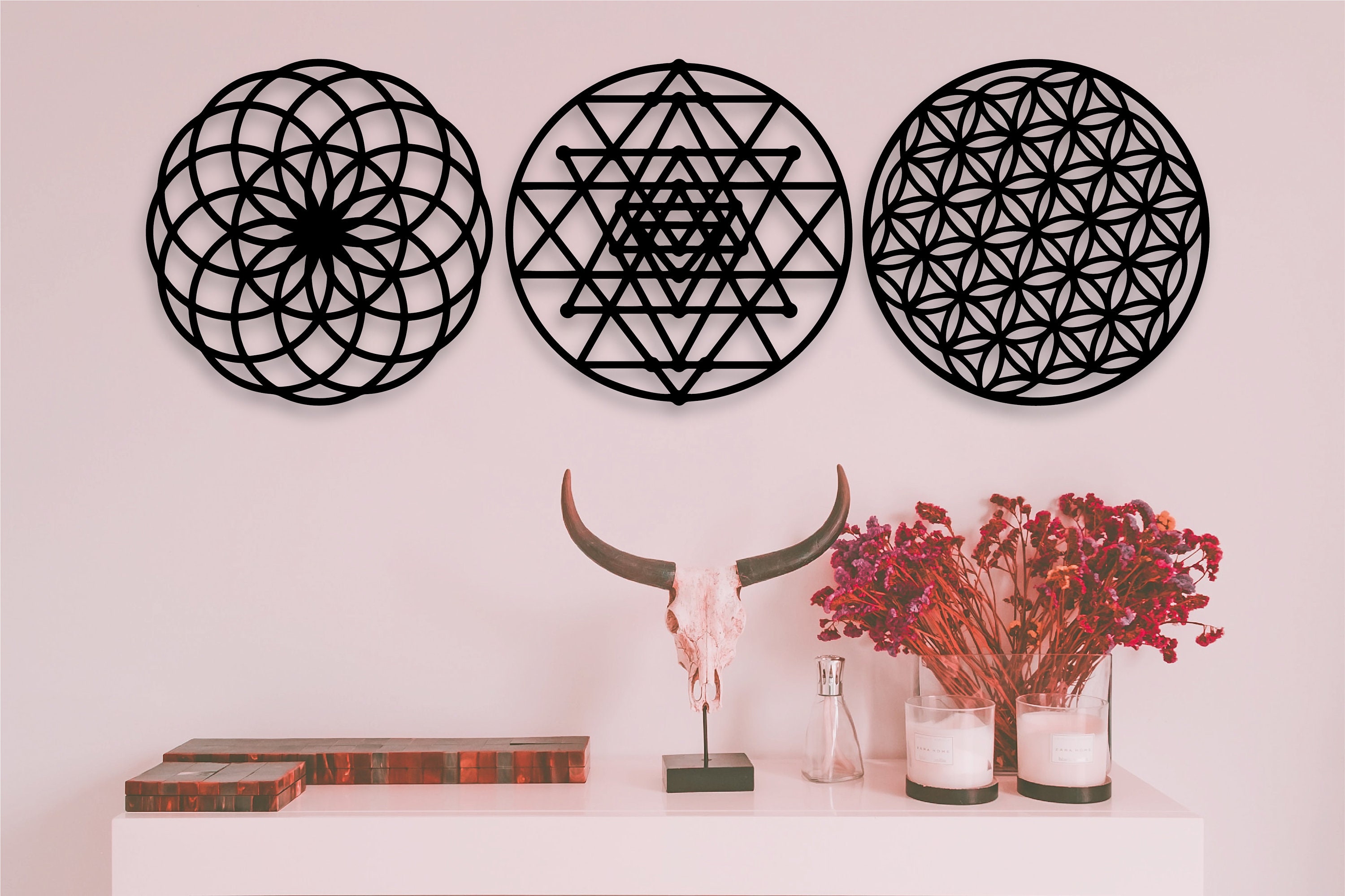 Sacred Geometry Wall Artmid Century Modern Wall Artgeometric - Etsy