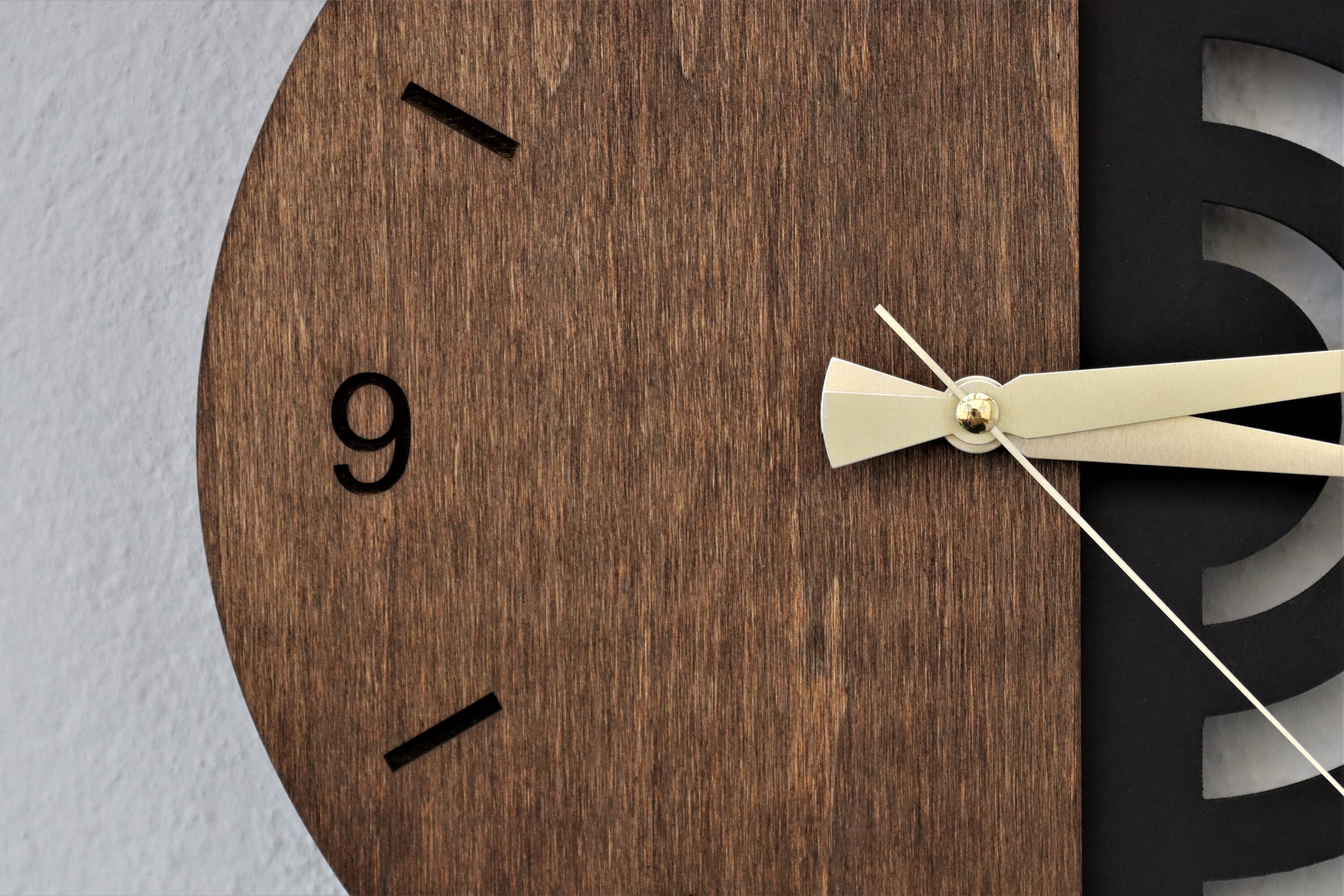Mid Century Modern Wooden Wall Clock, Minimalist Scandinavian Decor ...