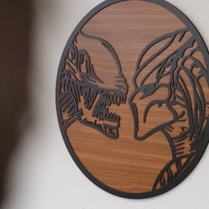 Alien Predator Art , Alien and Predator Wood Wall Decor , Predator ...