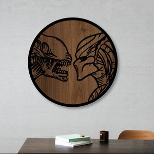Alien Predator Art , Alien and Predator Wood Wall Decor , Predator ...