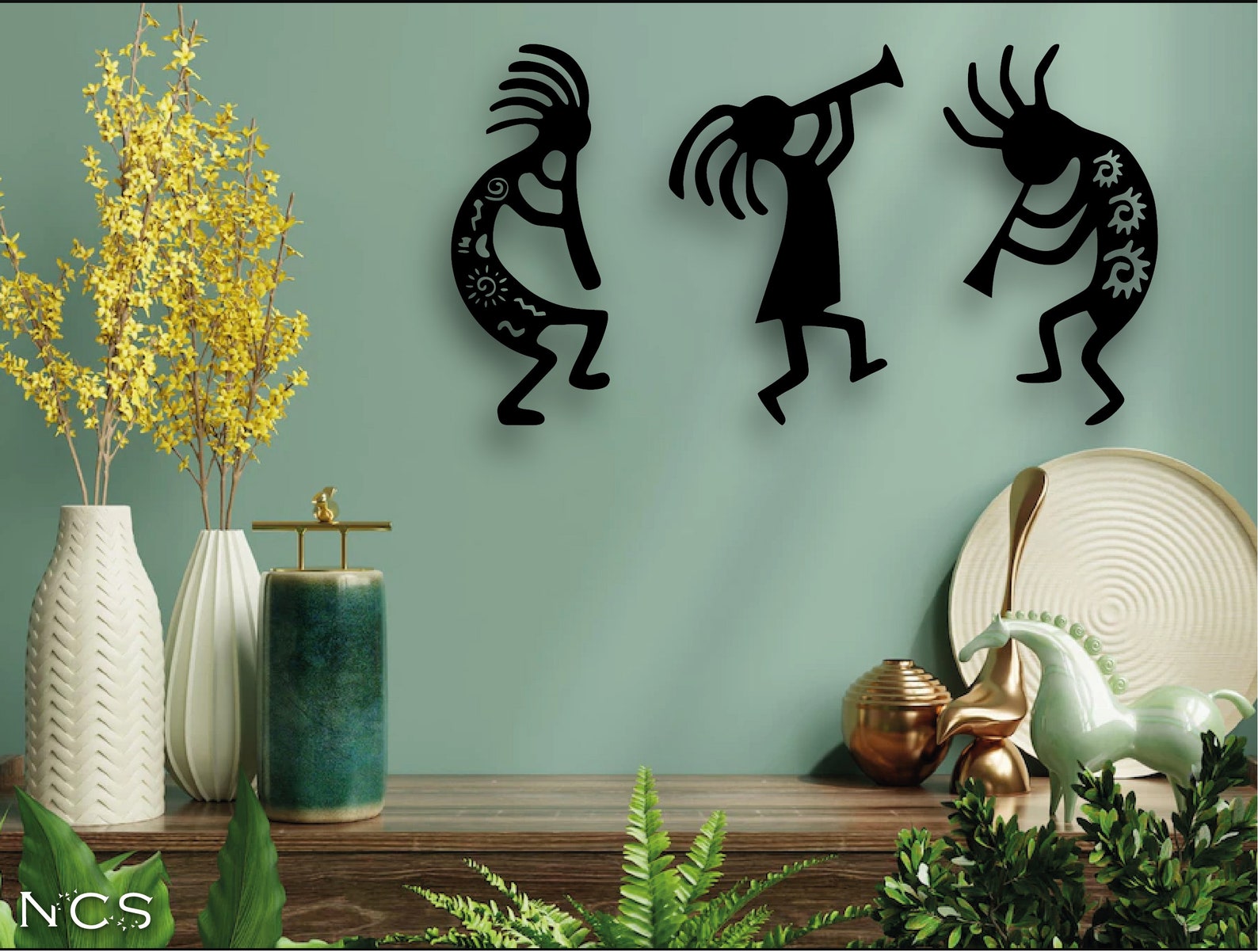 Kokopelli Wall Art Set of 3 Kokopelli Wall Decorchristmas - Etsy